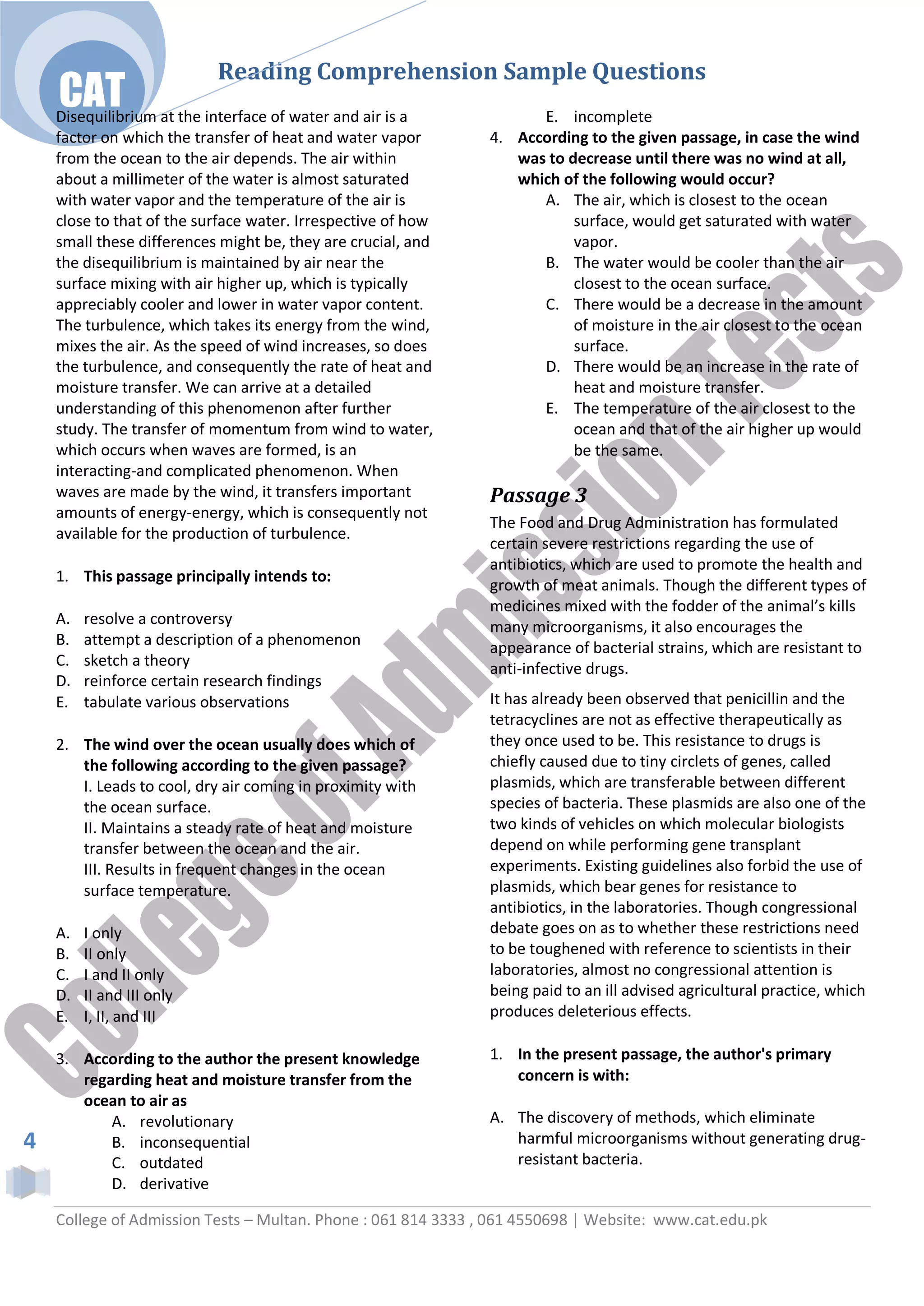 GAT NTS SAMPLE PAPERS MATERIAL PART 10 | PDF