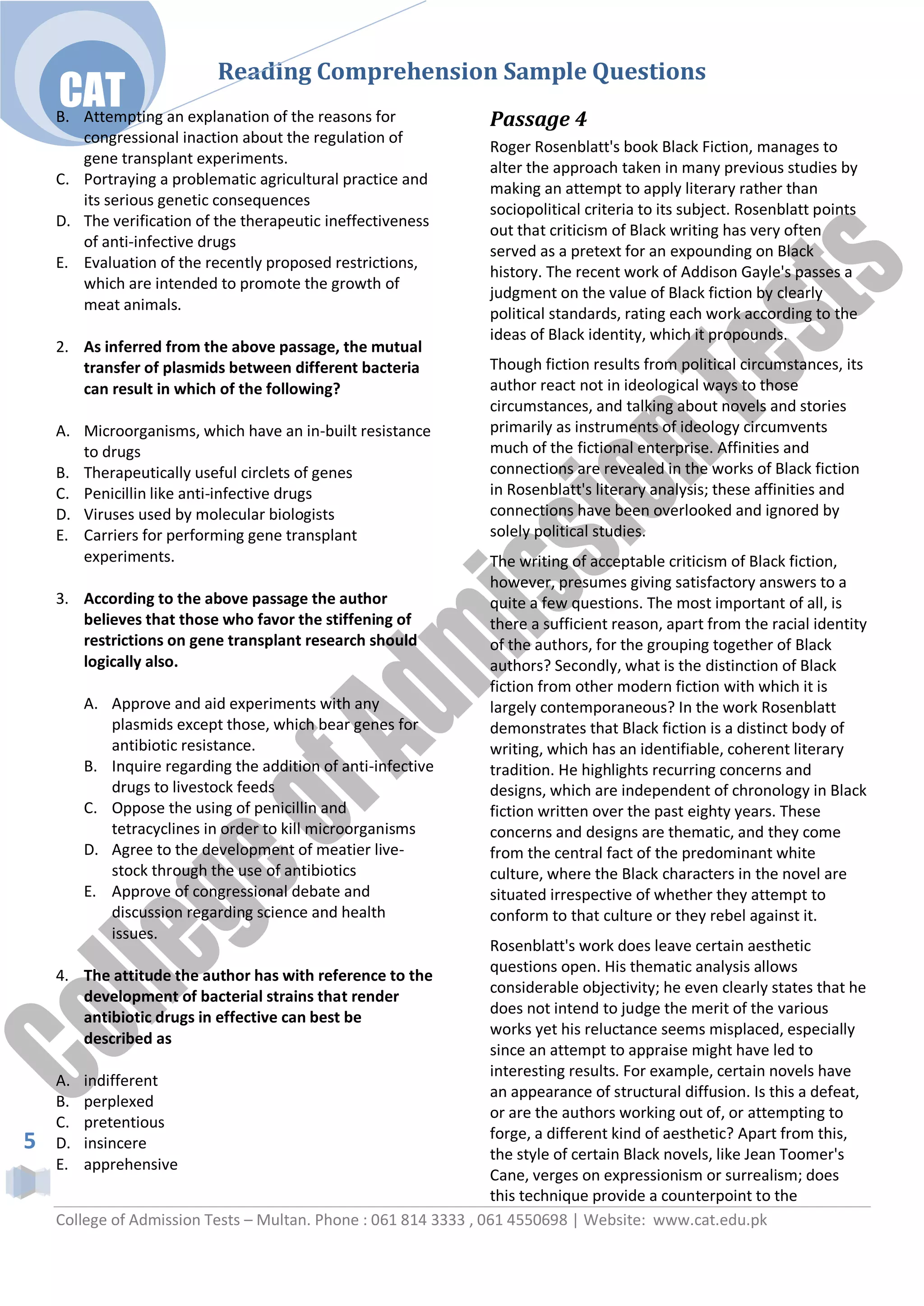 GAT NTS SAMPLE PAPERS MATERIAL PART 10 | PDF