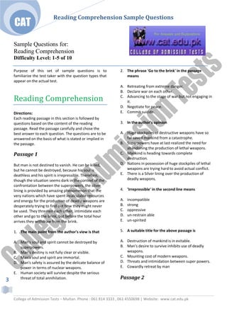 GAT NTS SAMPLE PAPERS MATERIAL PART 10 | PDF