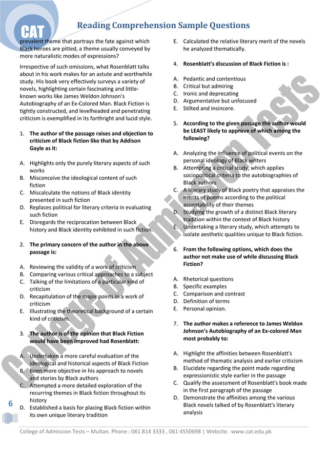 GAT NTS SAMPLE PAPERS MATERIAL PART 10 | PDF
