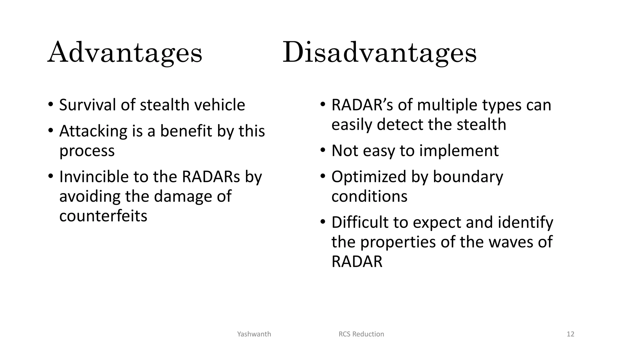 Radar Cross Section Reduction | PPTX