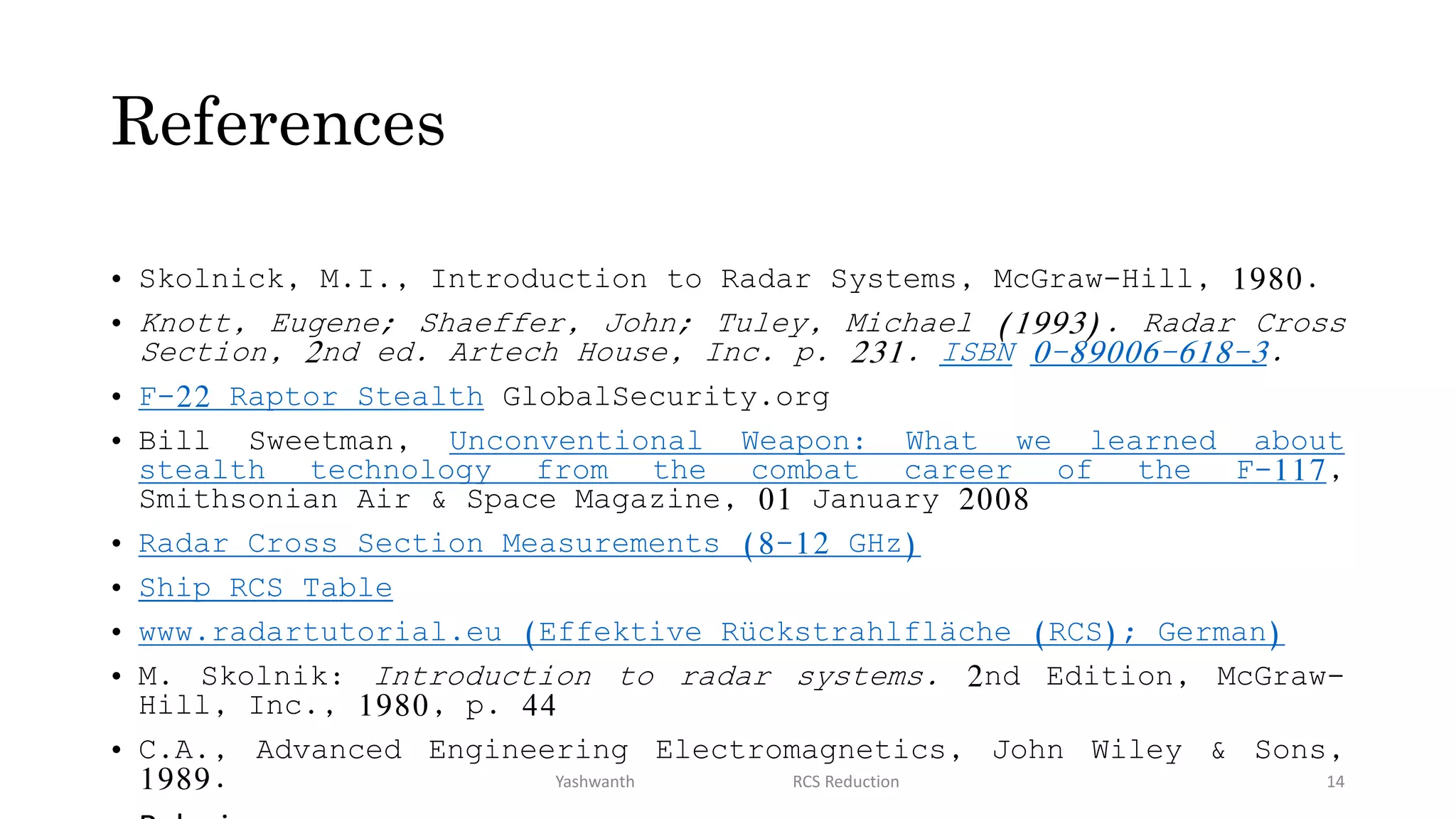 Radar Cross Section Reduction | PPTX