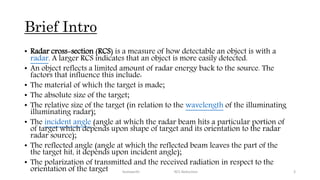 Radar Cross Section Reduction | PPTX