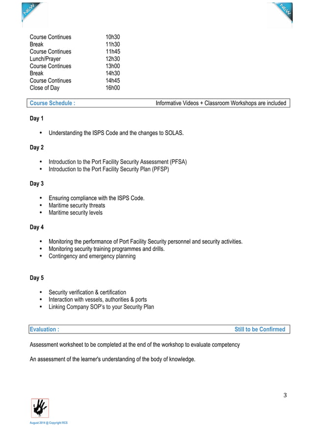 Rcs sec 012-08-2014 - program schedule + course outline - (maritime ...