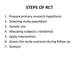 Introduction to Randomized control trial | PPTX