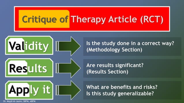 RCT Critical Appraisal - Validity | PDF | Healthcare Industry | Industries