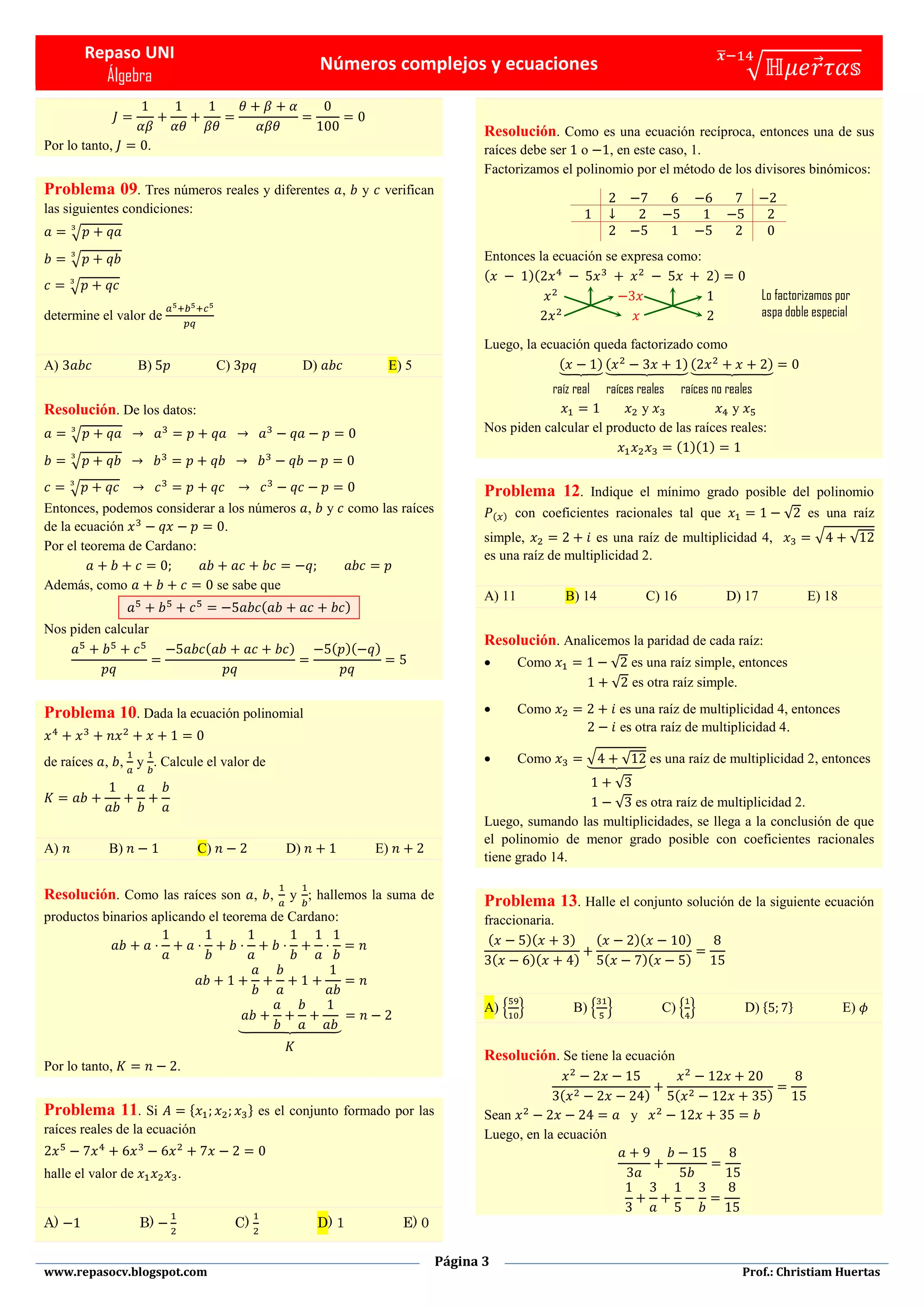 Números complejos y ecuaciones | PDF | Physics | Science