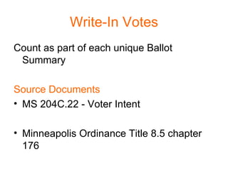 Ranked Choice Voting Hand Count | PPT