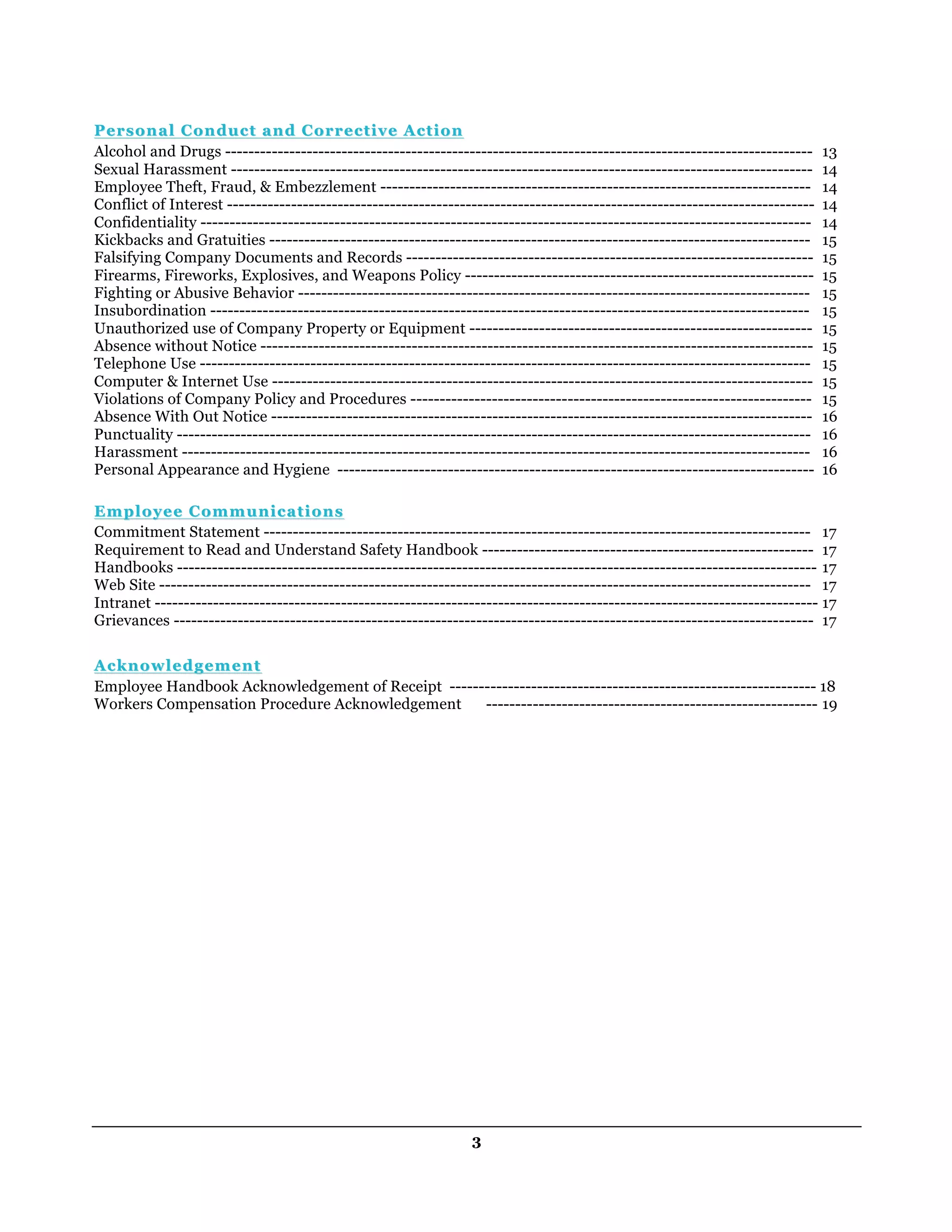 RCW Construction Employee Handbook | PDF