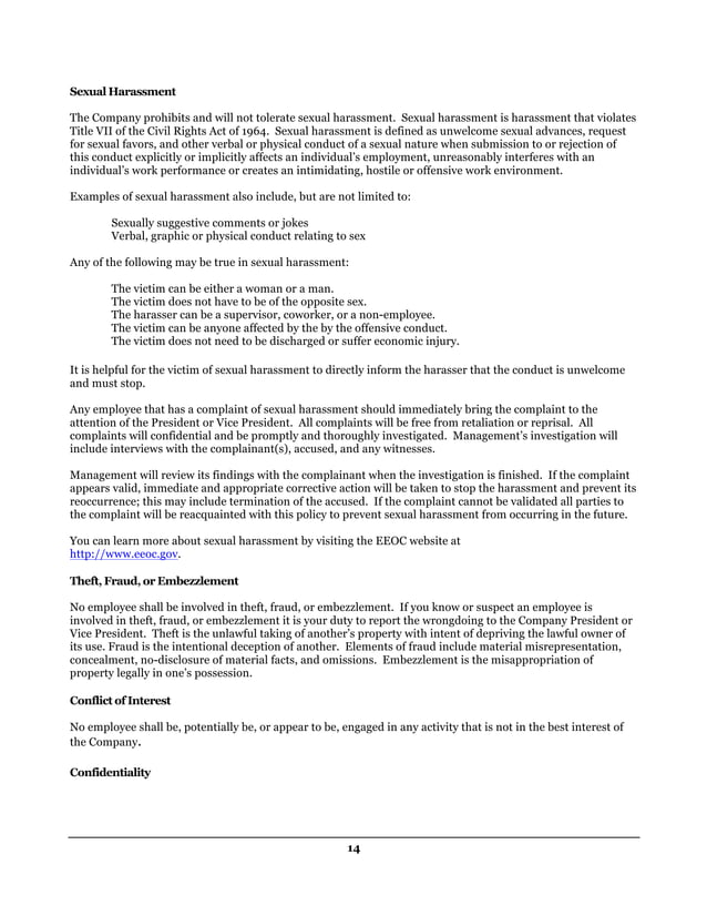 RCW Construction Employee Handbook | PDF | Holidays