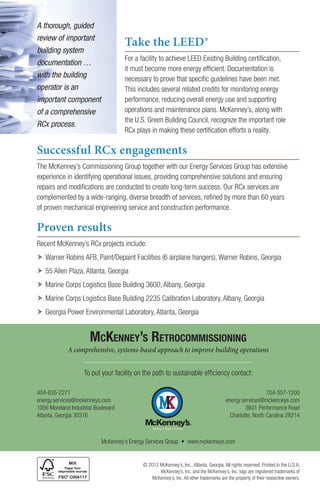 Retrocommissioning (RCx) Services to Optimize Building Performance | PDF