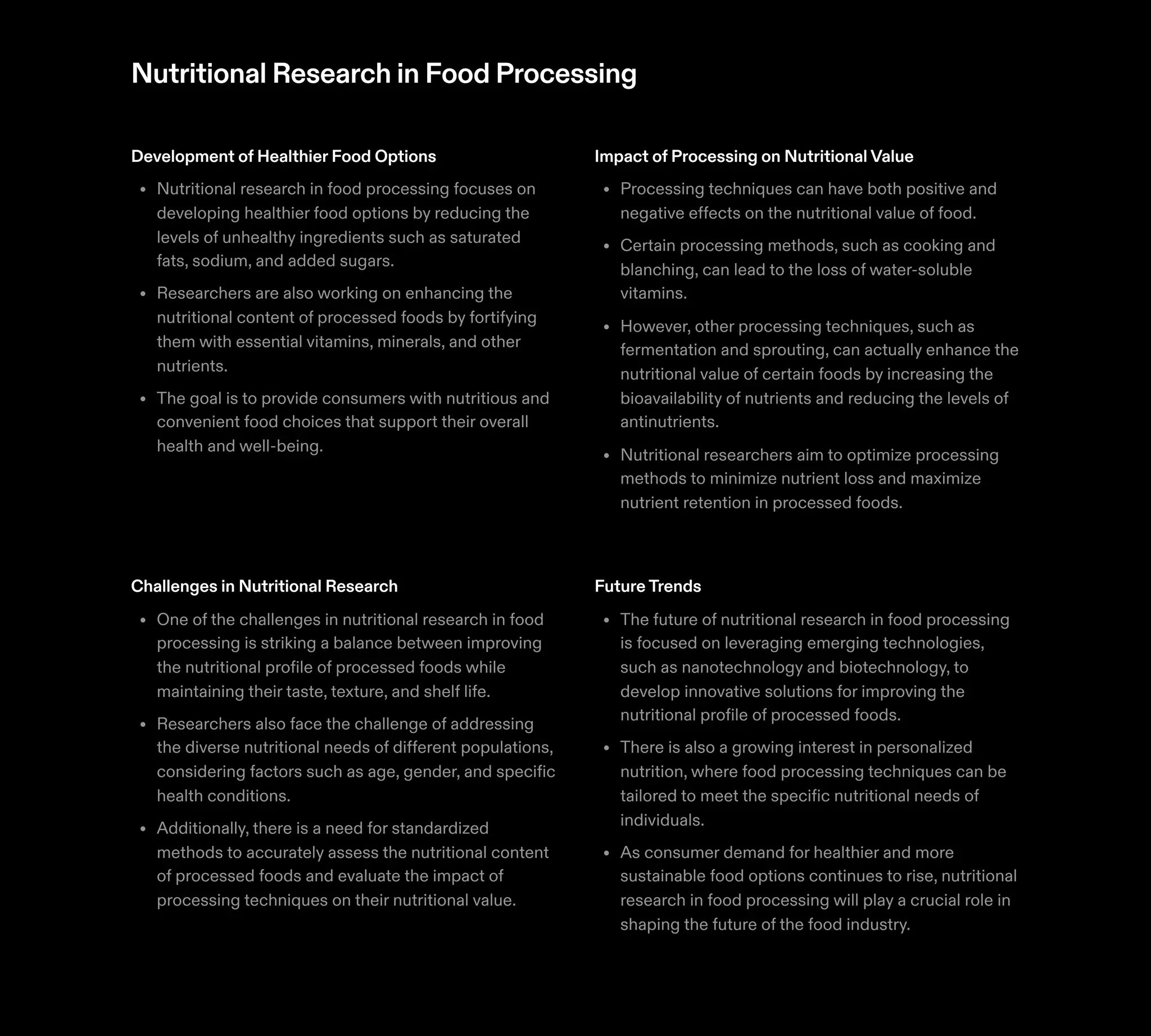 Research and development-in-Food-Processing | PDF | Food Industry ...