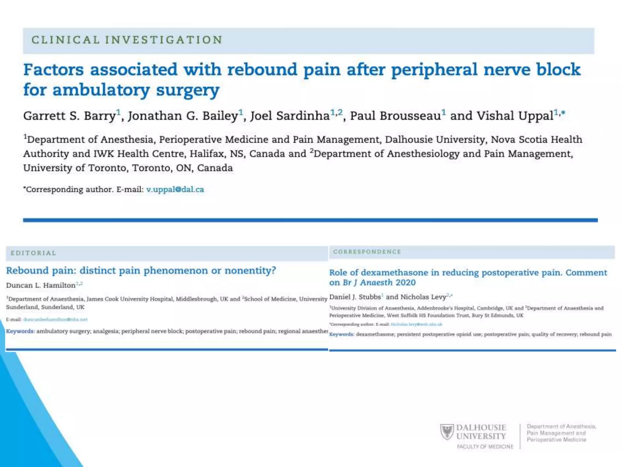 Rebound Pain - Dalhousie Research Day 2021 | PPTX