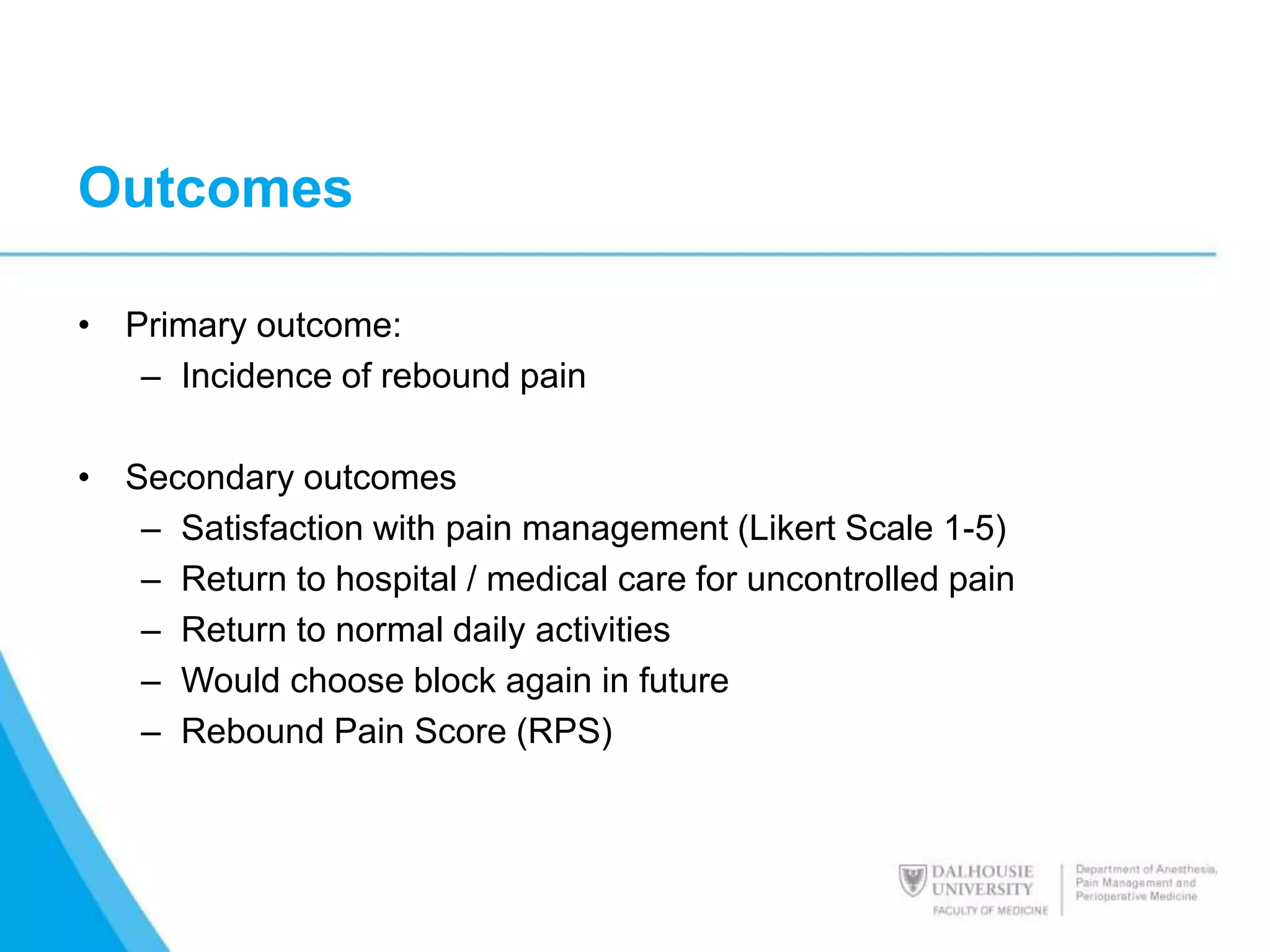 Rebound Pain - Dalhousie Research Day 2021 | PPTX