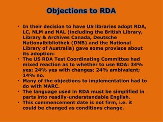 Resource Description & Access (RDA) | PPT