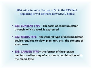 Resource Description & Access (RDA) | PPT