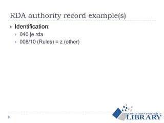 RDA from Scratch for Catalogers | PPT