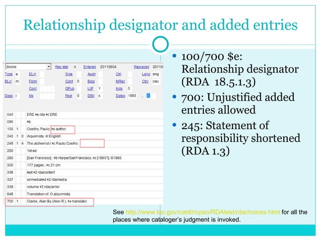 RDA (Resource Description & Access) | PPT | Databases | Computer Software and Applications