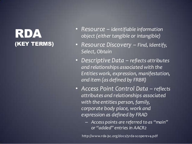 RDA: Resource Description and Access