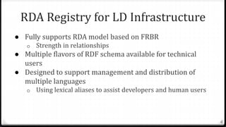 RDA as linked data (RDA Forum) | PPTX | Databases | Computer Software and Applications