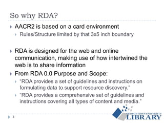 RDA and Editing Bibliographic Records | PPTX
