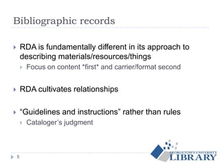 RDA and Editing Bibliographic Records | PPTX