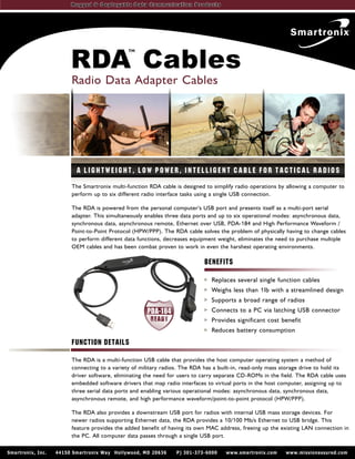 Tactical Radio Data Cables (RDA)