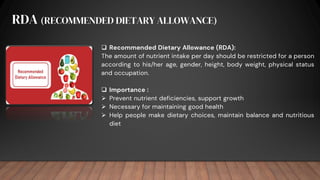 RDA & Dietary Requirement Of Lactating Mother | PPTX