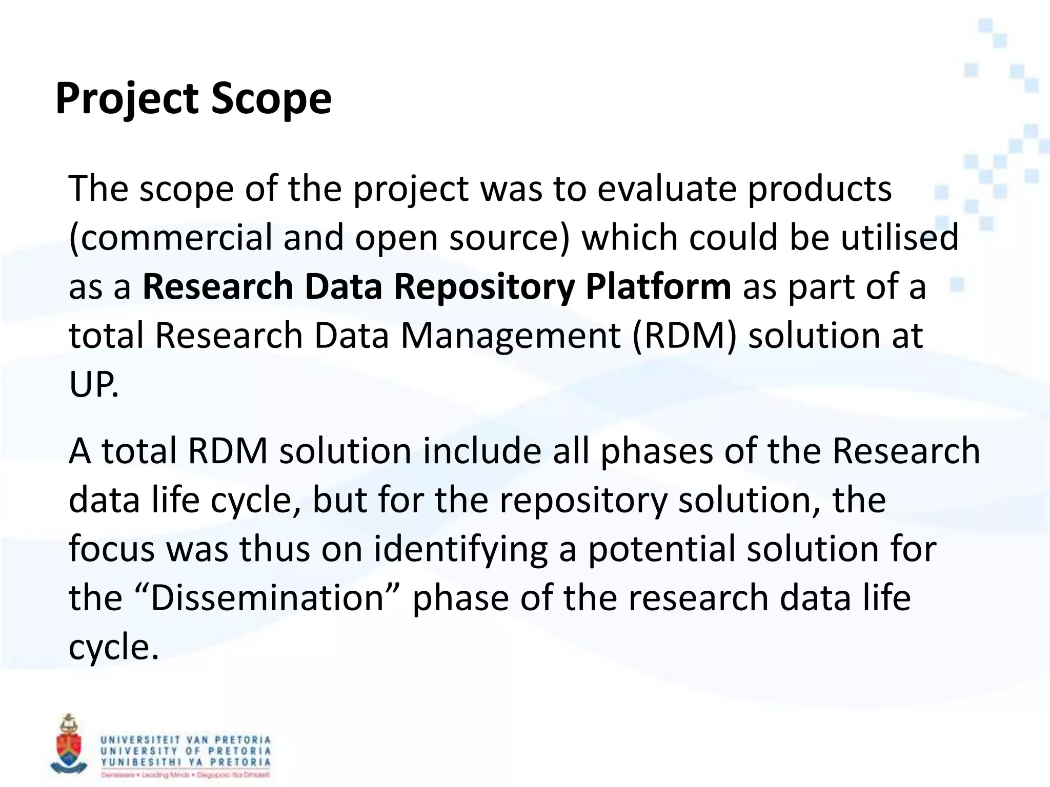 Criteria and evaluation of research data repository platforms @ the ...