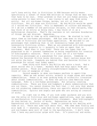 New Concepts: Fictitious and Non-human Personages Transcript (February ...