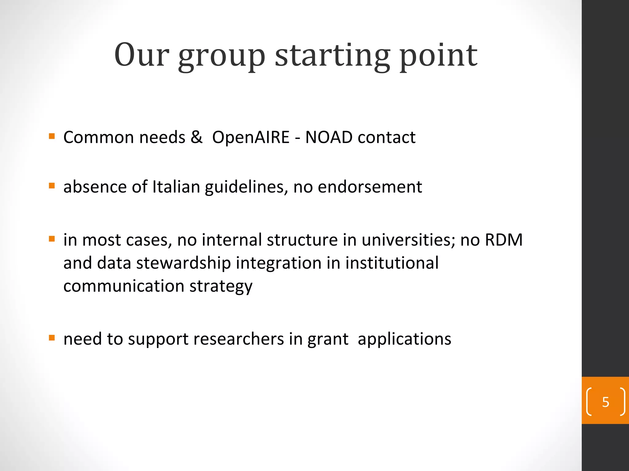 The Italian Universities RDM WG: tools and best practices | PPT