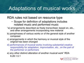 RDA for music cataloguers | PPT