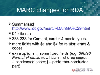 RDA for music cataloguers | PPT | Databases | Computer Software and Applications