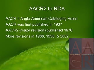 RDA presentation for TS department meeting | PPT