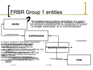 RDA and FRBR — an update | PPT