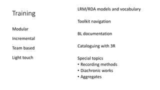 RDA implementation at the British Library / Thurstan Young (British Library) | PPTX