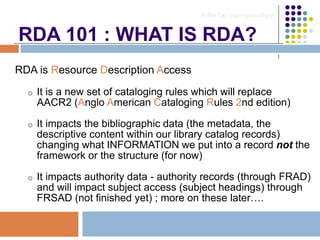 RDA - an updated overview | PPT