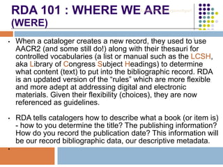 RDA - an updated overview | PPT