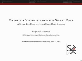 Ontology Virtualization for Smart Data -- A Semantics Perspective on ...