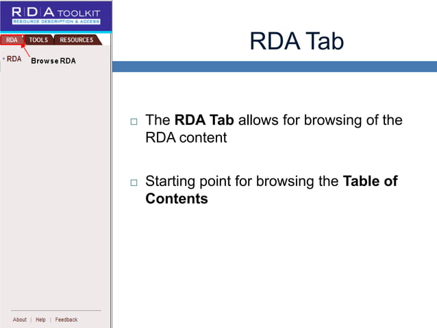 Rda Module 4: Navigating the RDA Toolkit | PPT
