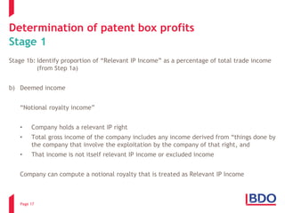 R & D Credits and the Patent Box | PPT