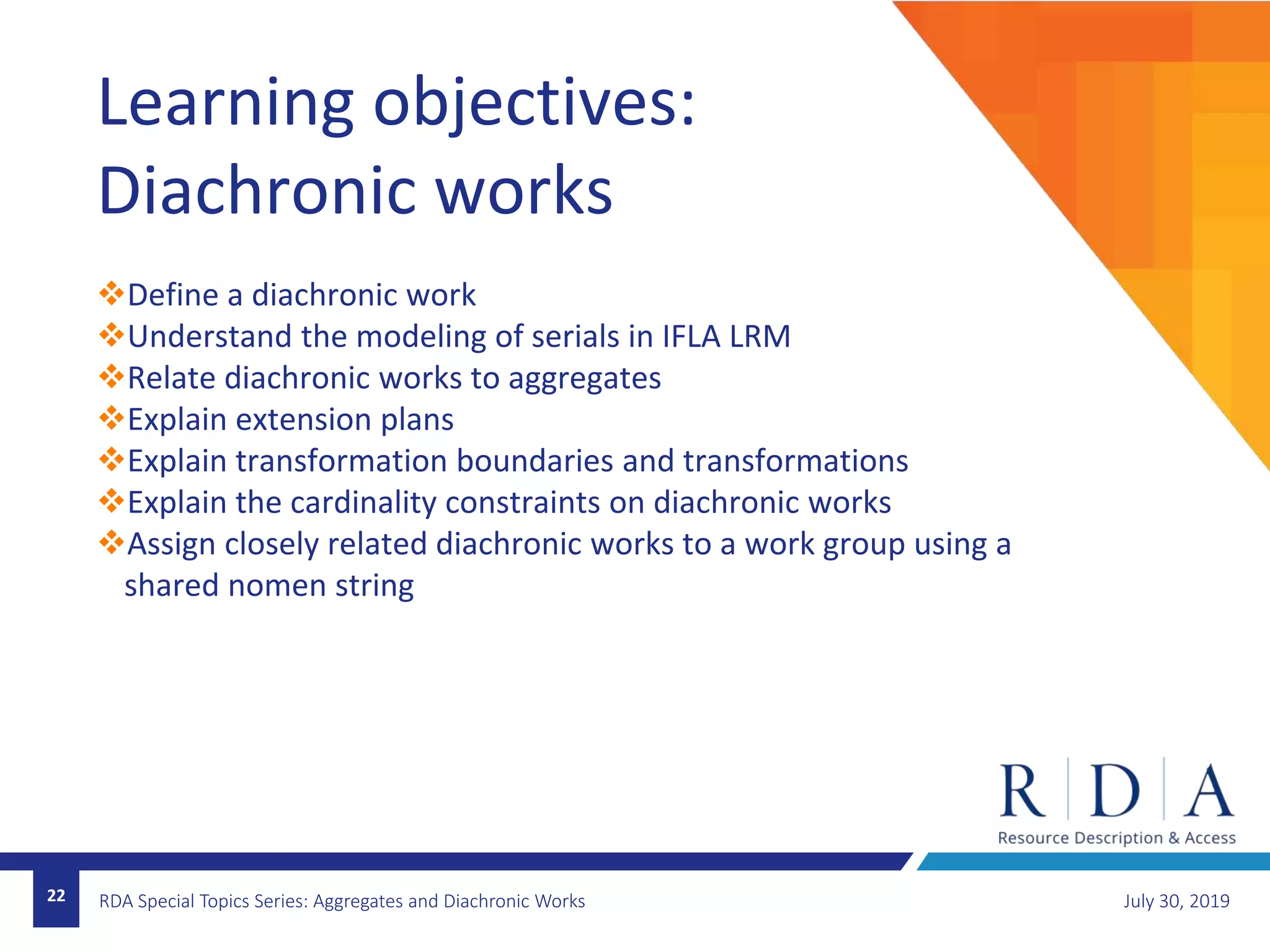 Special Topics: Aggregates and Diachronic Works | PPTX