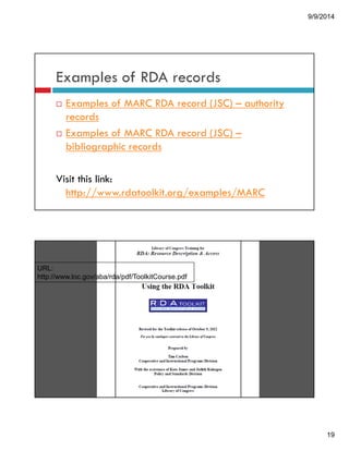 Rda policy statement and guidelines for phil libraries mila ramos | PDF