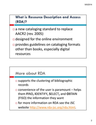 Rda policy statement and guidelines for phil libraries mila ramos | PDF