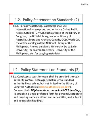 Rda policy statement and guidelines for phil libraries mila ramos | PDF