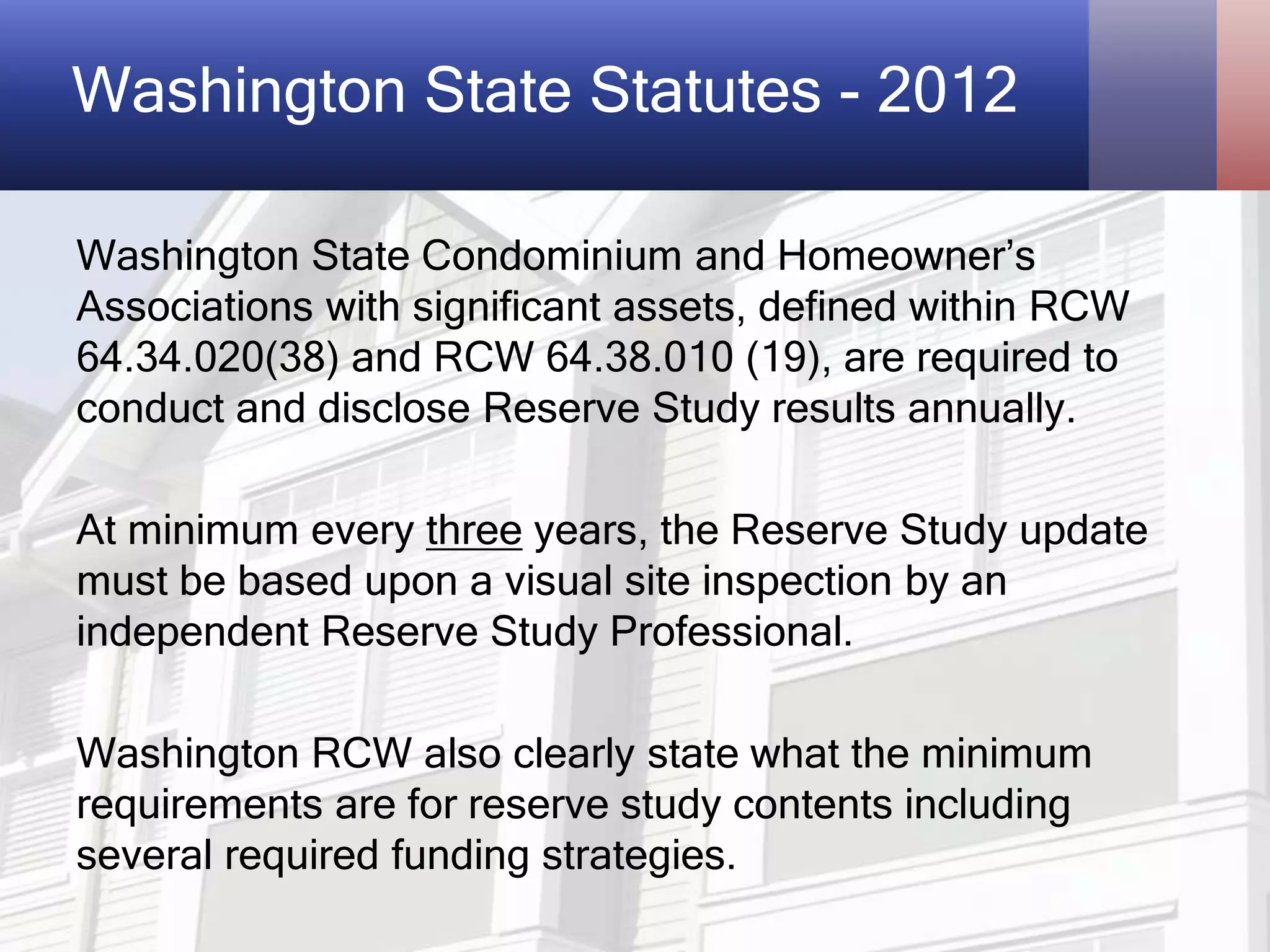 Reserve Study Basics | PPTX