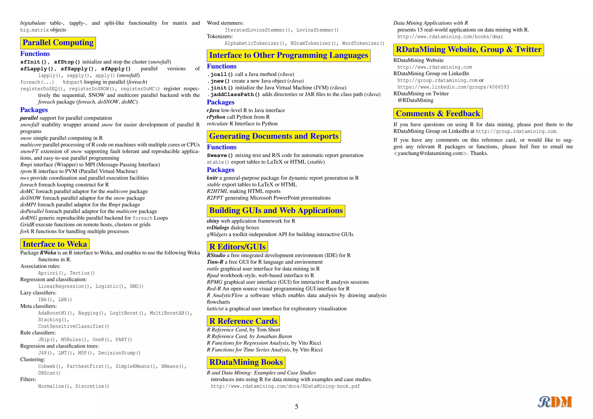 RDataMining-reference-card | PPT
