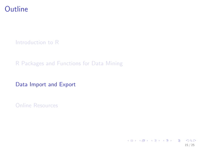 Introduction to Data Mining with R and Data Import/Export in R | PDF