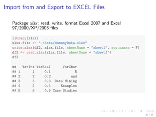 Introduction to Data Mining with R and Data Import/Export in R | PDF