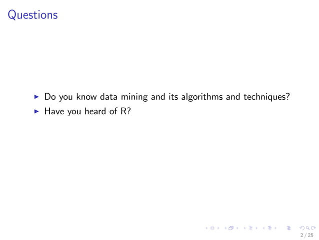 Introduction to Data Mining with R and Data Import/Export in R | PDF